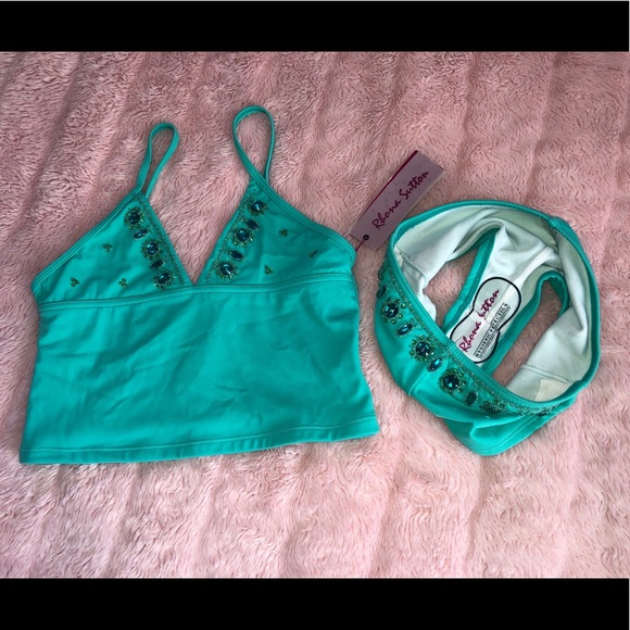 Rhona Sutton | Swim | Rhona Sutton Girls Jeweled Tankini Swimsuit Nwt ...